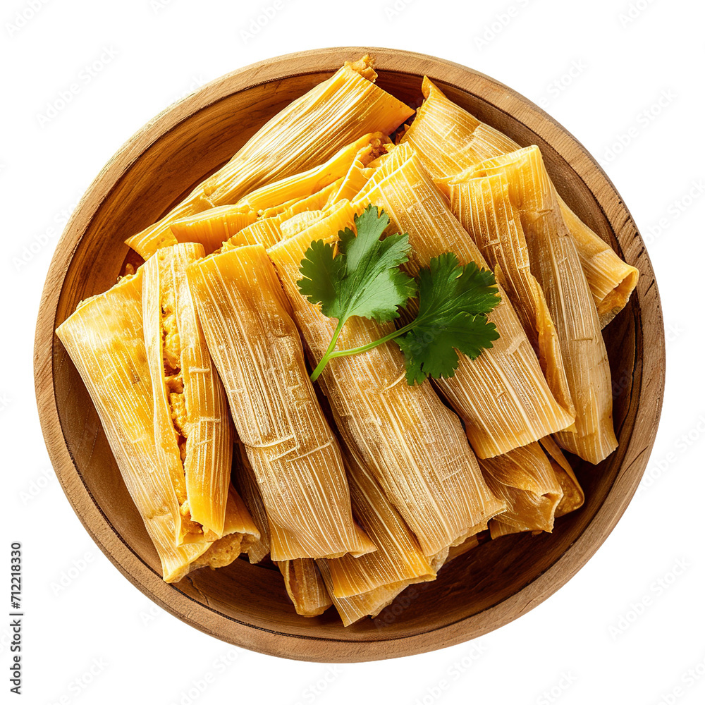 Tamales isolated on white transparent background, top view, ultra ...
