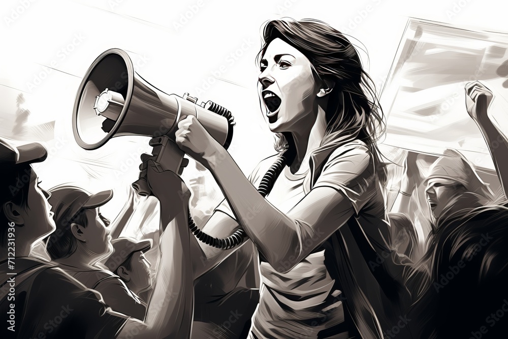 llustration of a female voicing their opinion, female empowerment ...