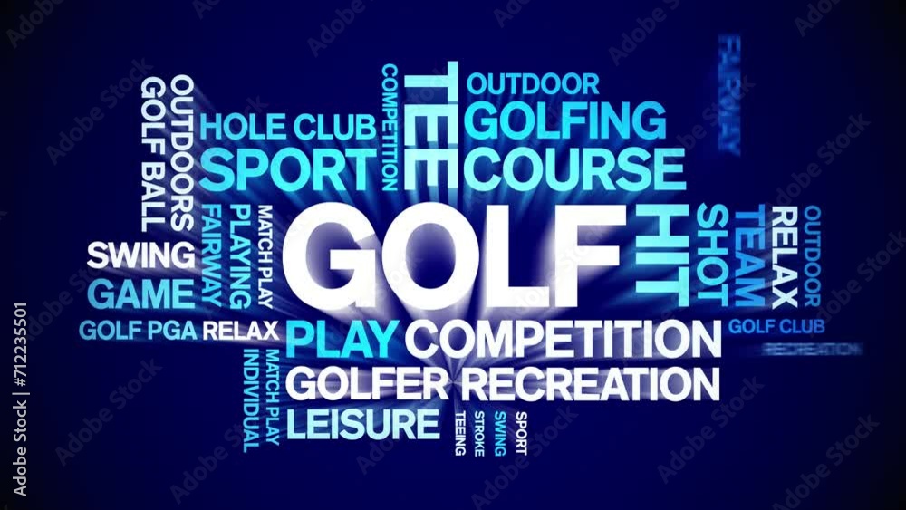 Golf animated word cloud;text design animation tag kinetic typography ...