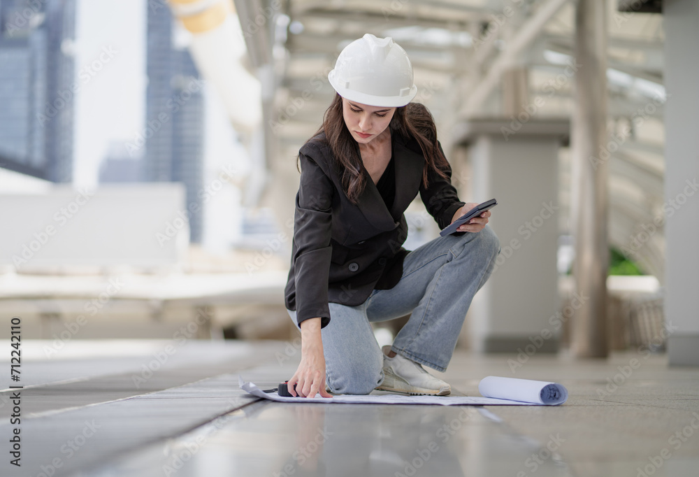 Estate architect working on real estate structure development in ...