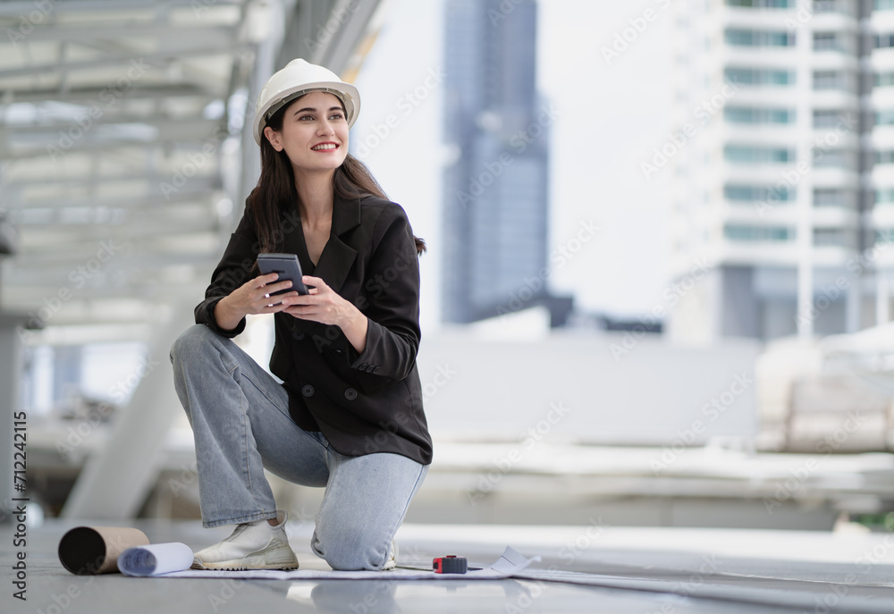 Estate architect working on real estate structure development in ...