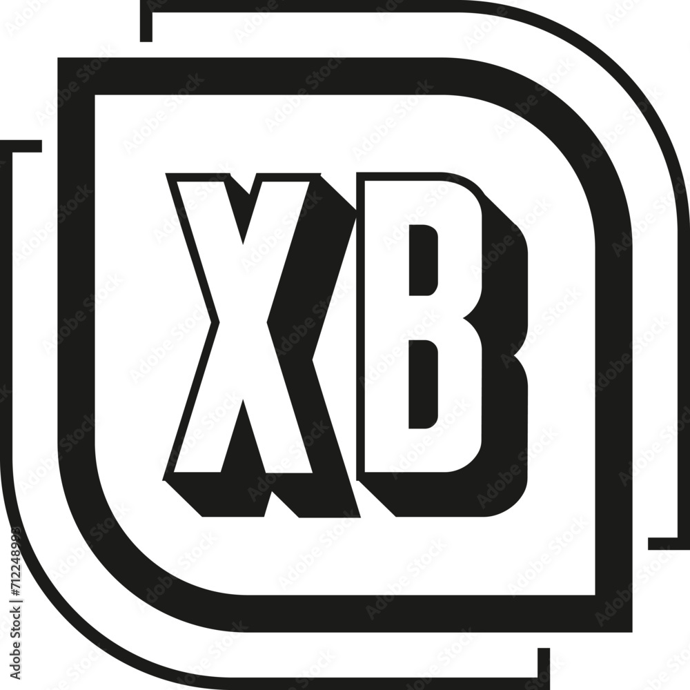 XB letter logo design on white background. XB logo. XB creative ...