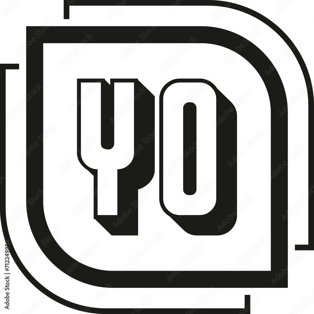 YO letter logo design on white background. YO logo. YO creative ...