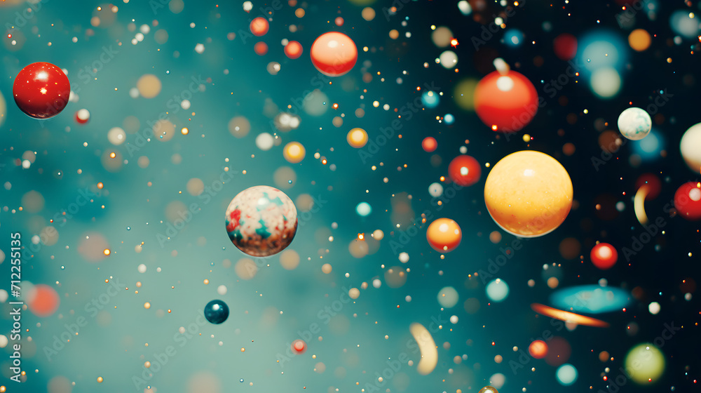 planets are floating in the air on a blue sky Stock Photo | Adobe Stock