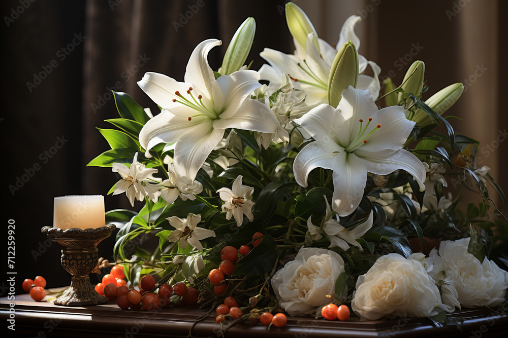 Easter Lily at a Church Altar: An elegant composition of Easter lilies ...