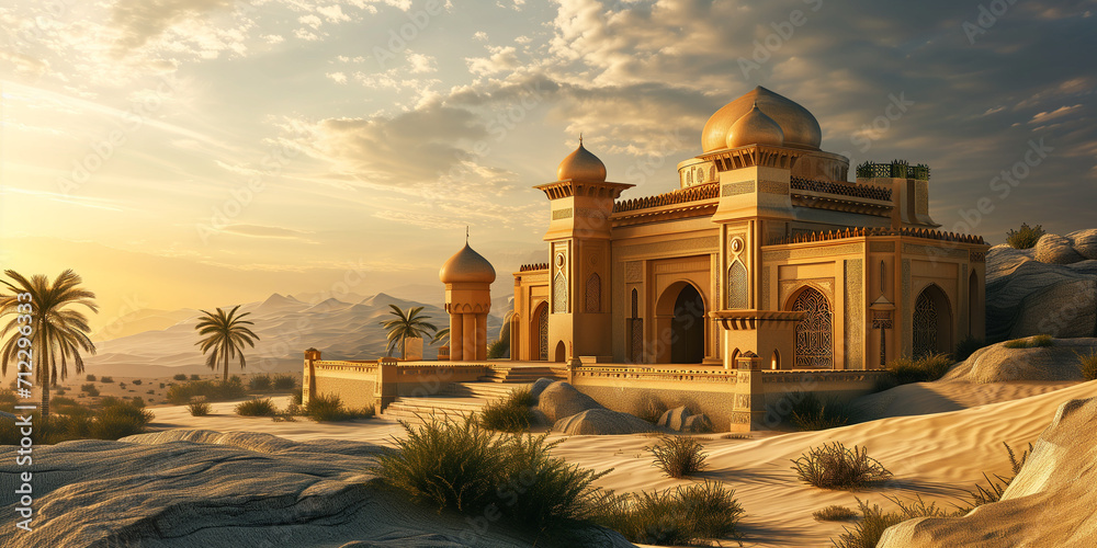 Arabian luxury palace in the desert Stock Photo | Adobe Stock