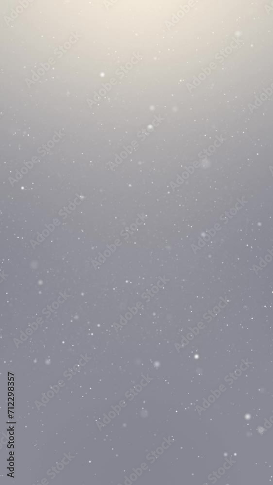 Snow Loop Vertical. Snowflakes falling, light grey background, seamless ...