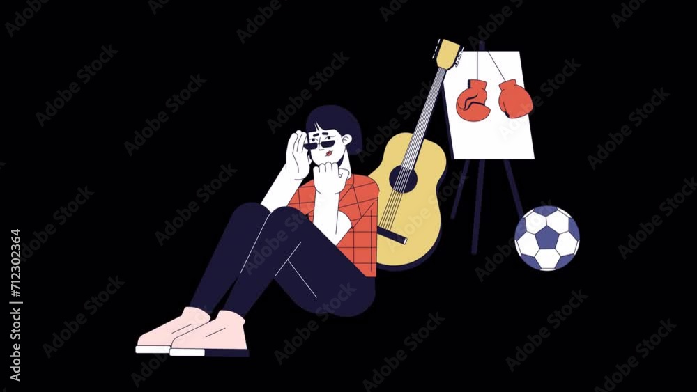 Lack of interest in hobbies line cartoon animation. Seasonal affective ...