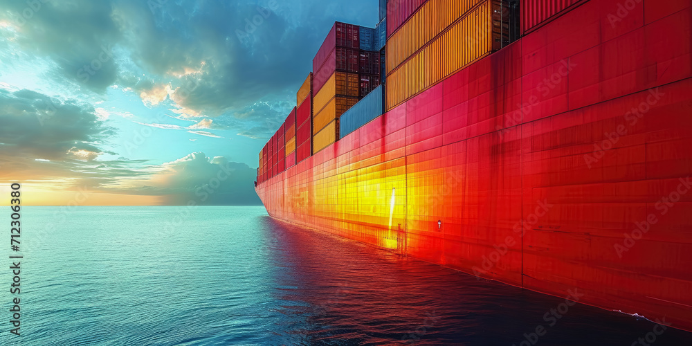 Cargo container ship, Commercial trade logistic and transportation ...