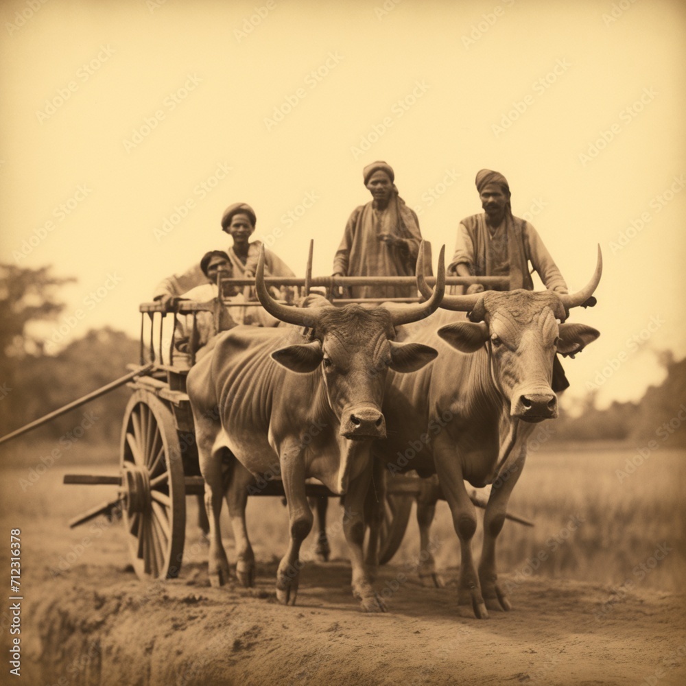 World's first discovered bullock cart images Generative AI Stock ...