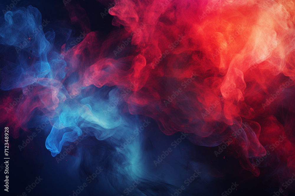 Intense red and blue gradients converging in a fiery clash, creating a ...