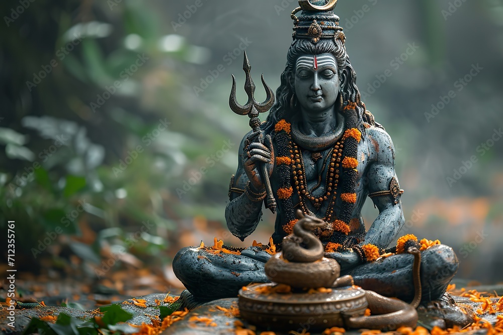 Shivaratri background with Shivas trident, Pellet Drum Damroo musical ...