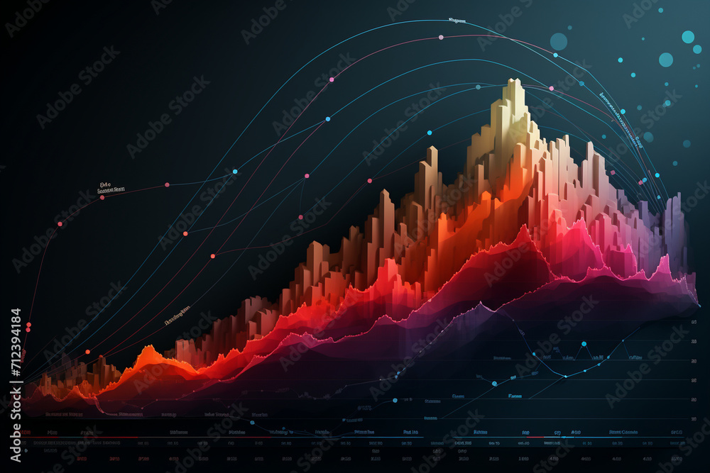 A visually captivating area chart with overlapping gradients ...