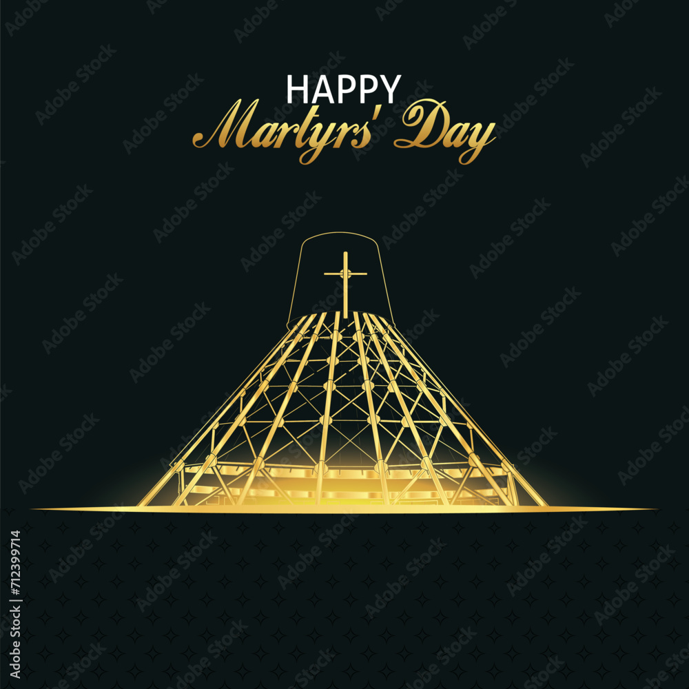 Celebrate Uganda Martyrs Day with an editable vector template of the Martyrs Shrine Basilica for ...