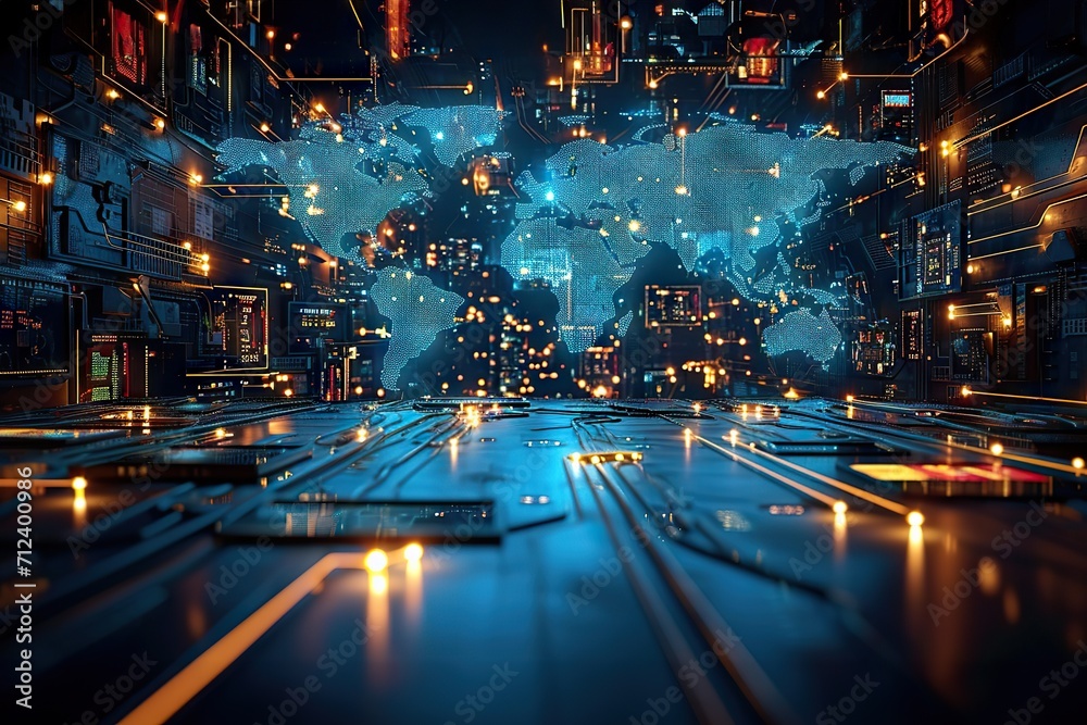 Global Interconnectedness A Spectacular Night View of Urban Centers and ...