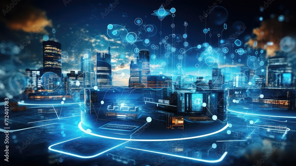 digitalization future internet background illustration automation ...