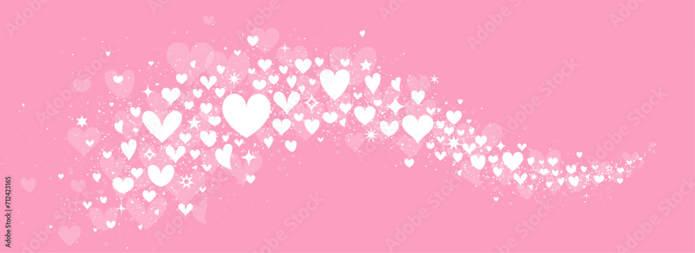 Love banner with white heart shapes on pink background. Stock Vector ...