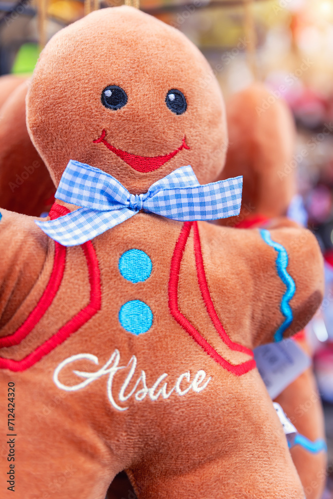 Many traditional Alsace symbol gingerbread man cookie plush toy hanged ...