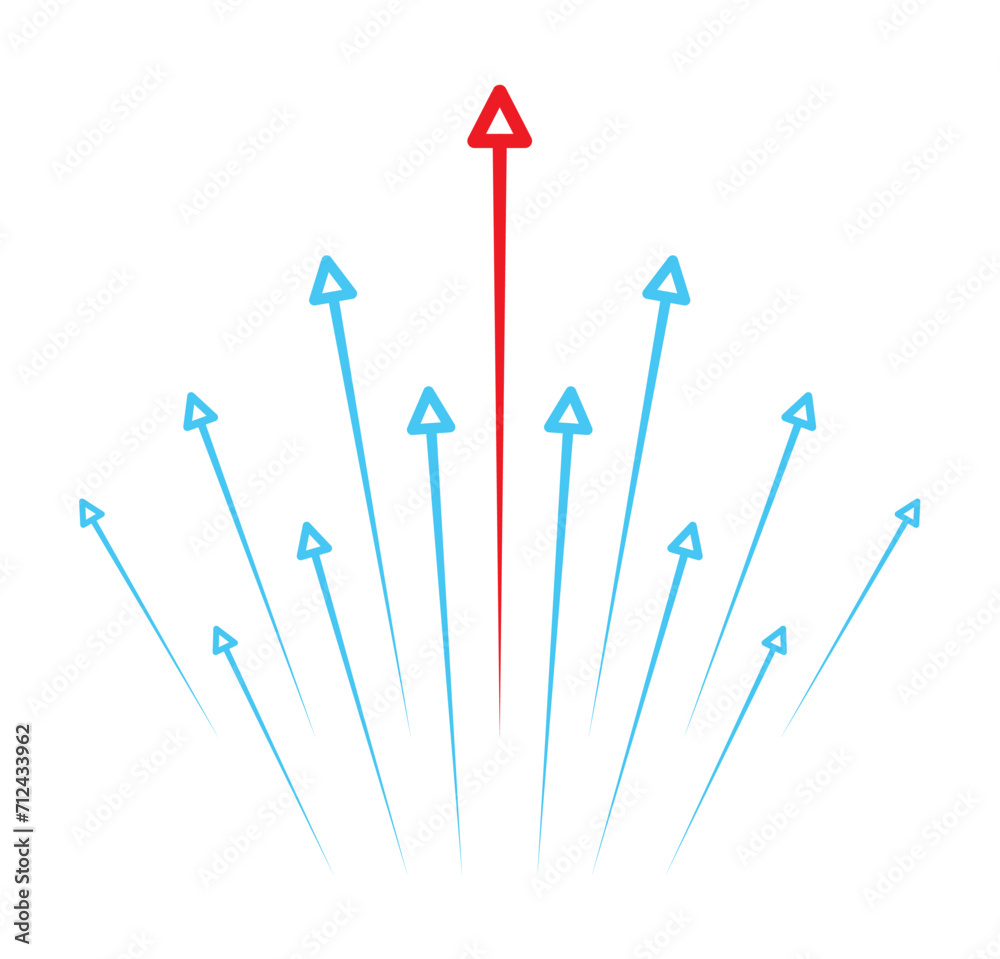 blue up arrow signs and red arrow sign. perspective arrow signs ...