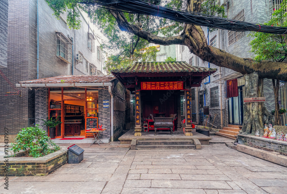 Guangzhou city, Guangdong province, China. Xiaozhou Village is an ...