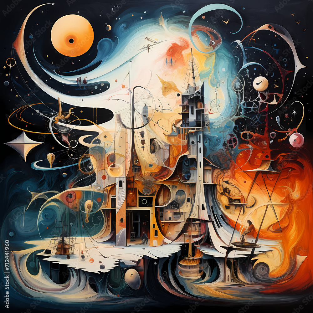 Abstract representation of dreams and imagination. Stock Illustration ...