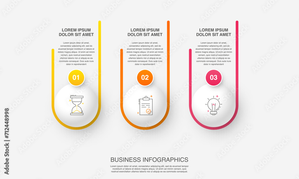 Modern infographics vector template. Cyclic infographic with three ...