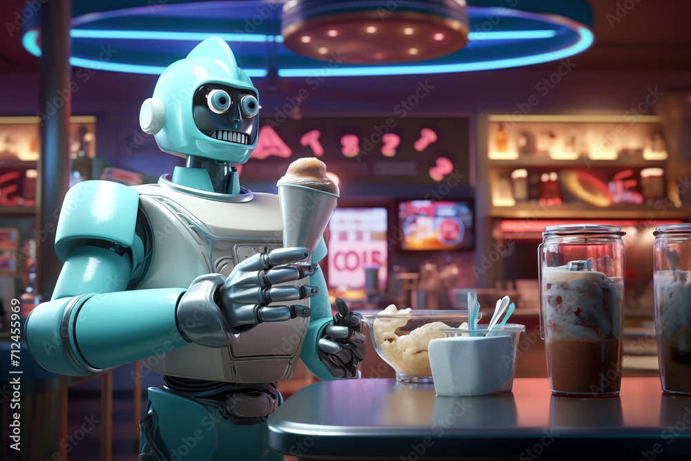 A Concept Illustration Photo of Automation in the workplace and AI or ...