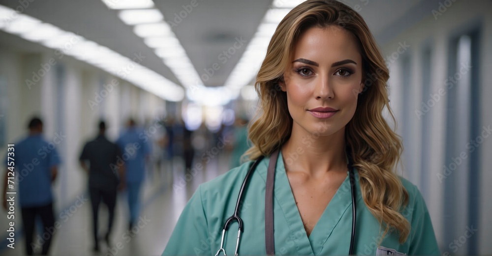 Professional demeanor of a young female doctor captured as she poses in ...