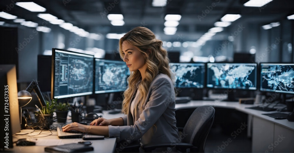 Programming Brilliance A 4K 50mm Snapshot of a Female Coder Crafting ...