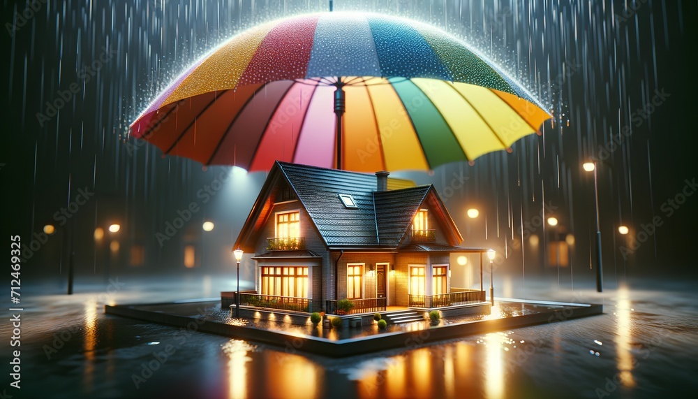 A visual representation of home insurance and security concept ...