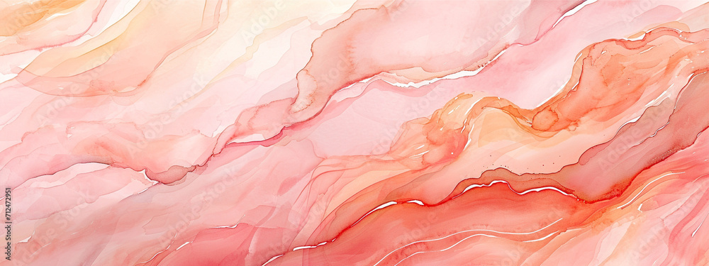 Watercolor peach stripes background. Painted lined texture for a header ...