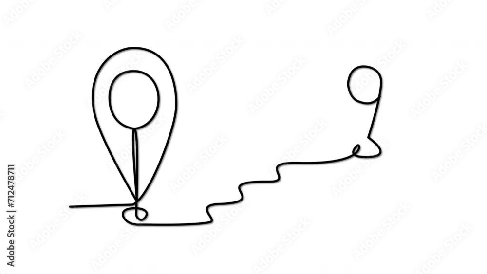 Continuous self drawing animation of path and location pointers. Two ... Continuous self drawing animation of path and location pointers. Two ...