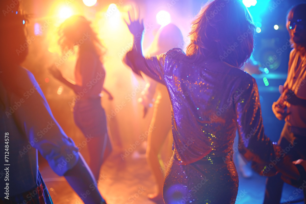 70s style photo of people dancing in a disco, 70s nightlife nostalgia ...