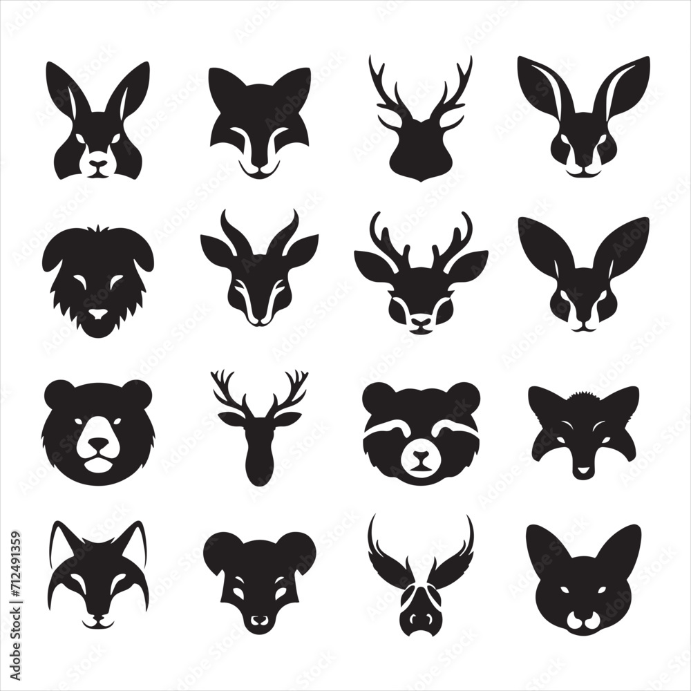 Prowess in Shadows: Animal Face Silhouette Collection Casting ...