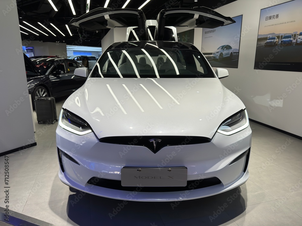 Shanghai,China-Jan.17th 2024: Tesla Model X luxury crossover SUV ...