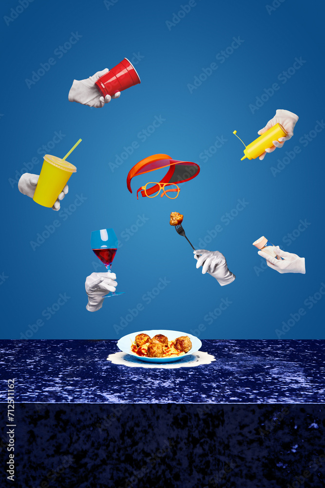 Surreal fine dining. Imaginative take on haute cuisine, presenting food ... Surreal fine dining. Imaginative take on haute cuisine, presenting food ...