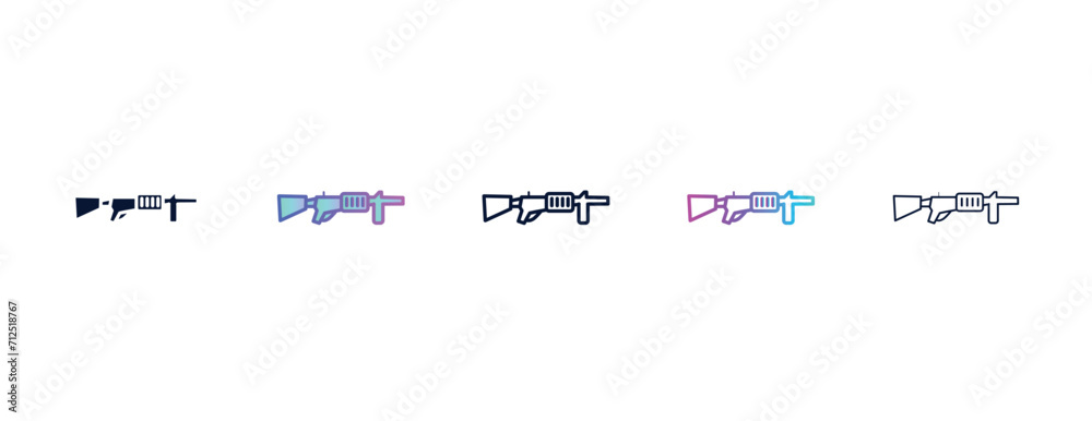 grenade launcher outline icon.Filled, line, gradient, thin icon from ...