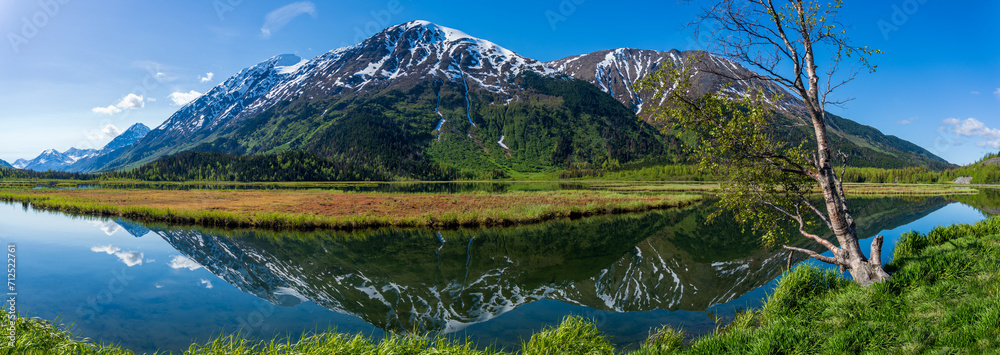 Tern Lake along Seward Highway on Kenai Peninsula in Alaska. At ...