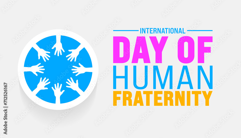 February is International Day of Human Fraternity background template ...