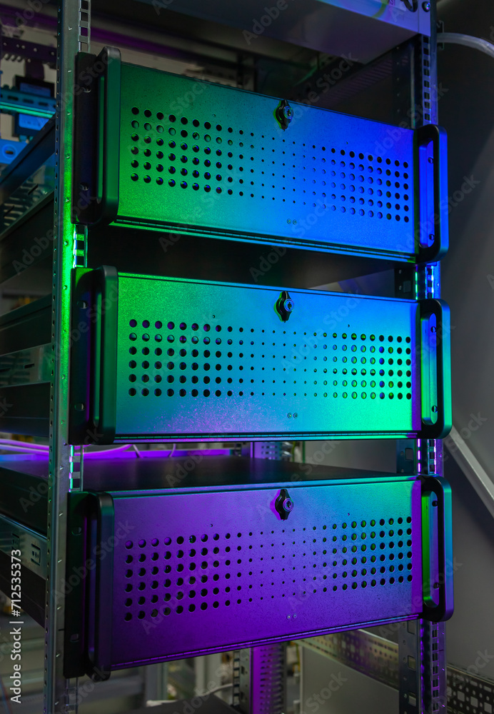 Rack Servers And Supercomputers Modern Telecommunications Artificial Intelligence