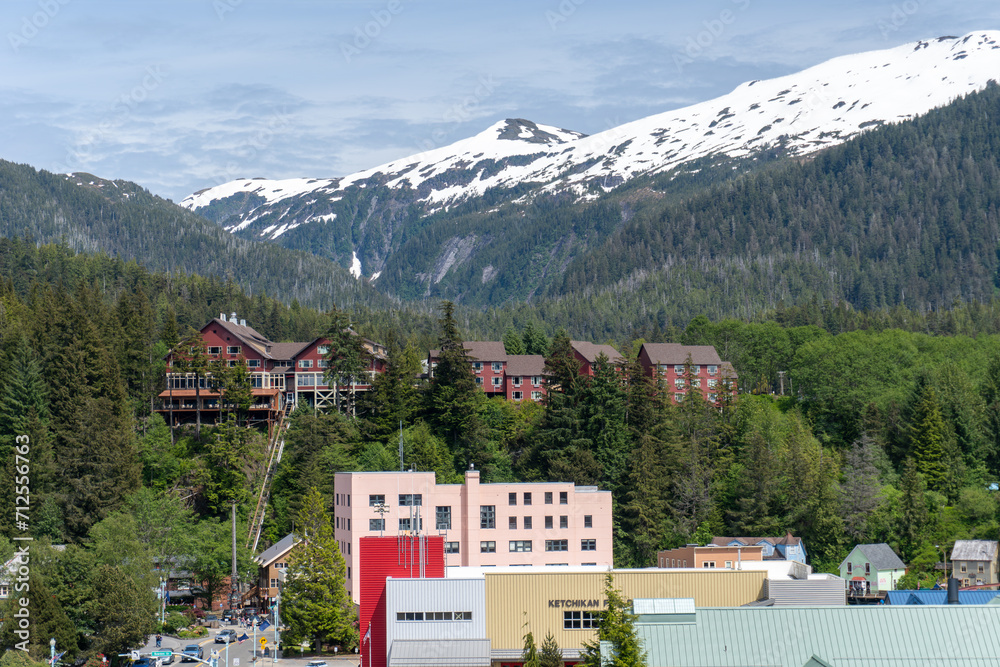 Ketchikan, Alaska: Cape Fox Lodge above historic Ketchikan downtown ...