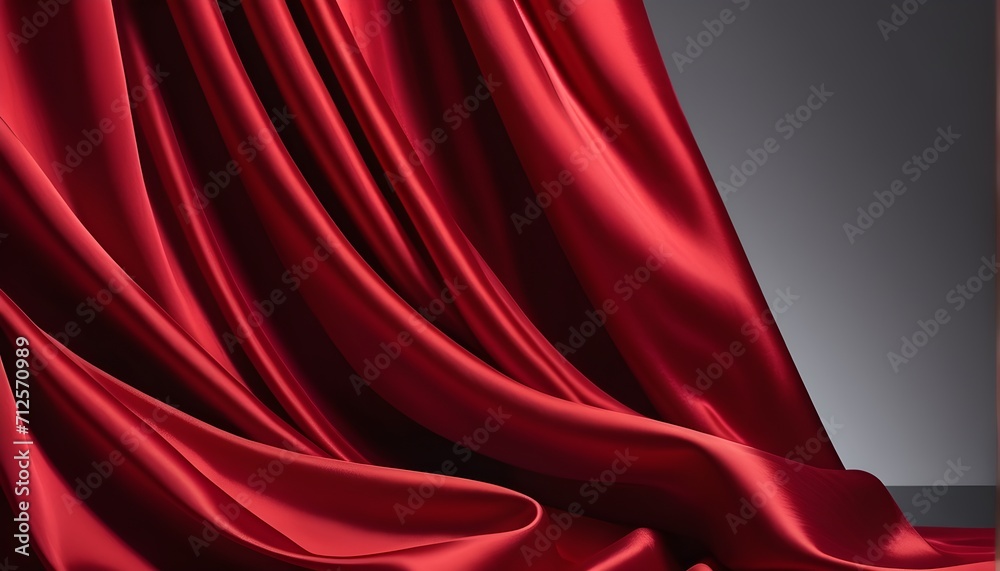 Draped red silk background. Red fabric texture surface. Texture ...
