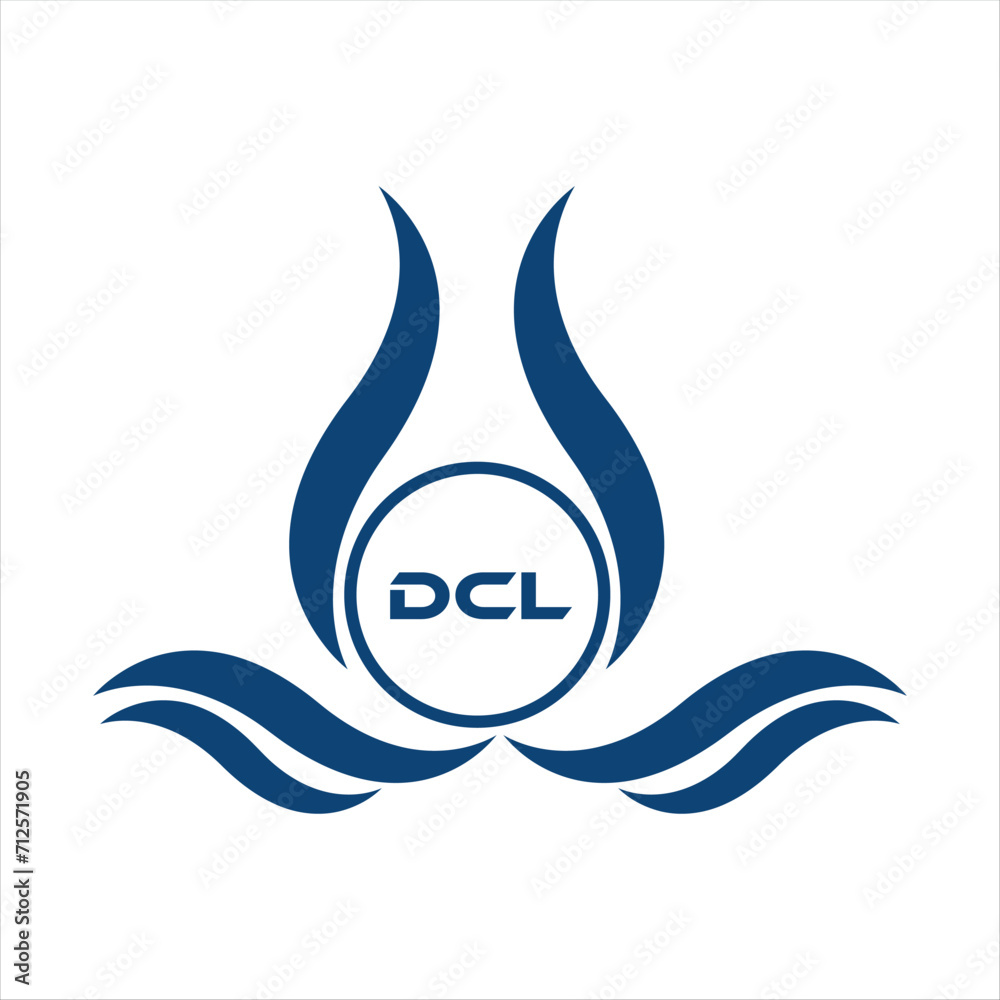 DCL letter water drop icon design with white background in illustrator ...