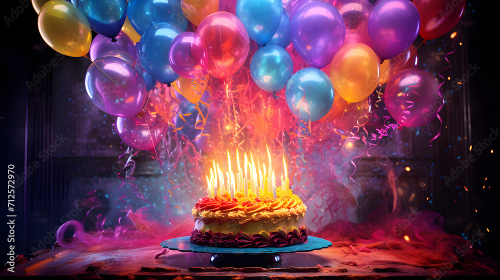 Birthday Cake Greetings Card,, Happy Birthday Celebration Cake Stock ...