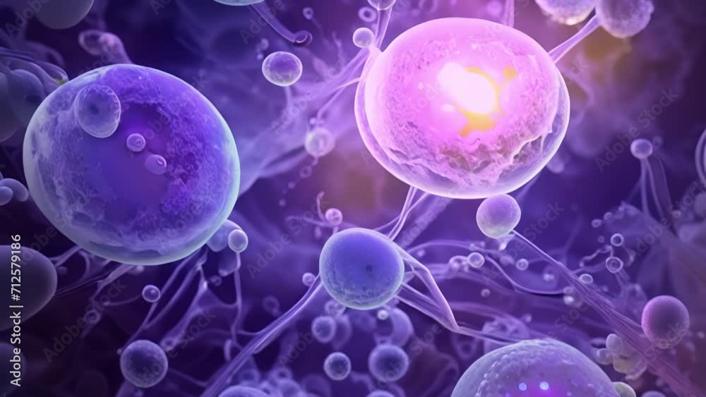 Vidéo Stock 3D Animation of Cell division under a microscope. Dividing ...