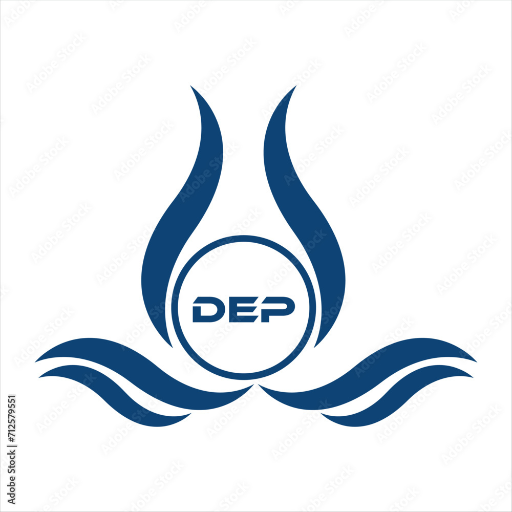 DEP letter water drop icon design with white background in illustrator ...