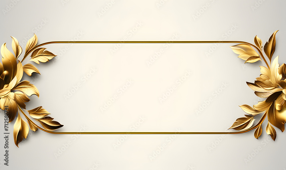 Rectangle golden frame isolated on transparent background, luxury gold ...
