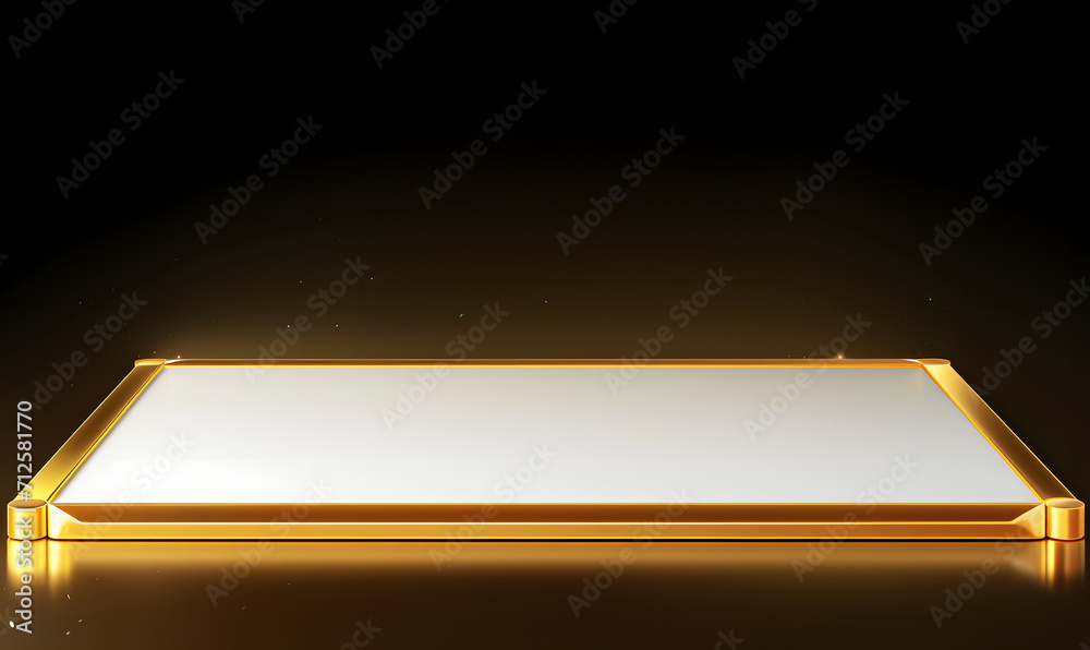 Stockillustratie Rectangle golden frame with inverted rounded corner ...