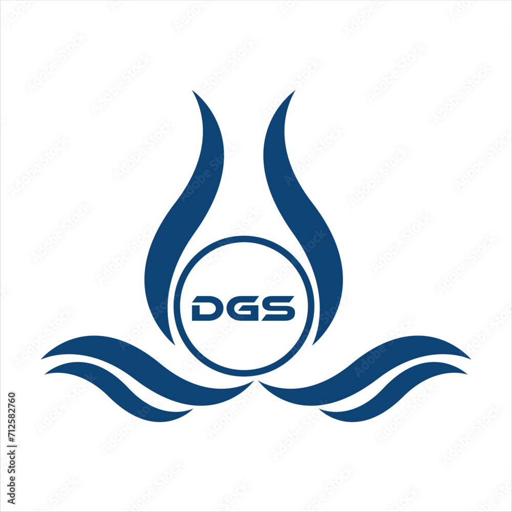 DGS letter water drop icon design with white background in illustrator ...