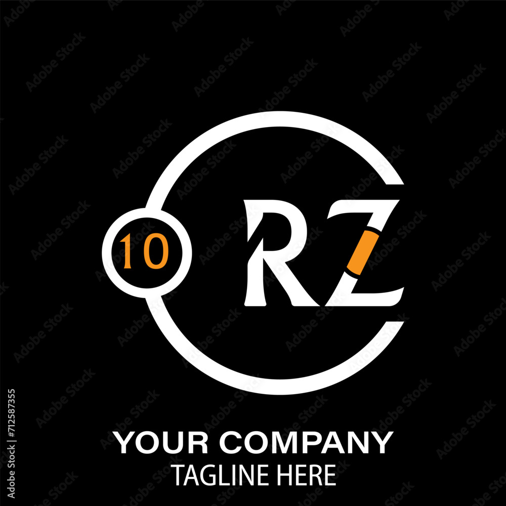 RZ Letter Logo Design. RZ Company Name. RZ Letter Logo Circular Concept ...